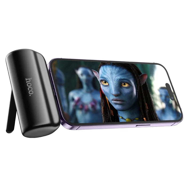 Hoco J106 Mini Pocket Power Bank with folding stand 5000mAh - For iPho