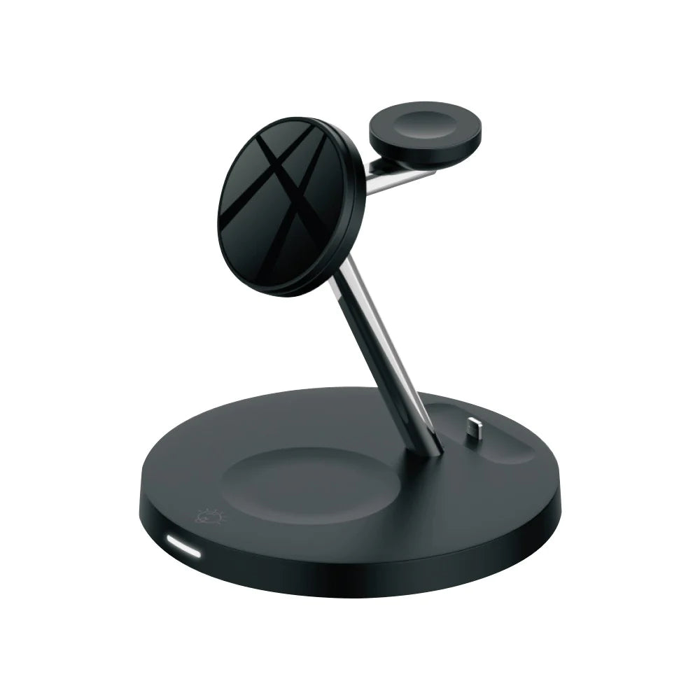 3-in-1 Wireless MagSafe Wireless Charger Stand - Black/White