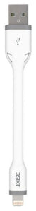 3SixT USB A to Lightning Clip & Sync 10cm Cable White