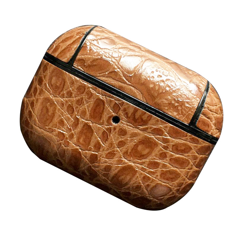 Croc Leather AirPods Pro Case Brown